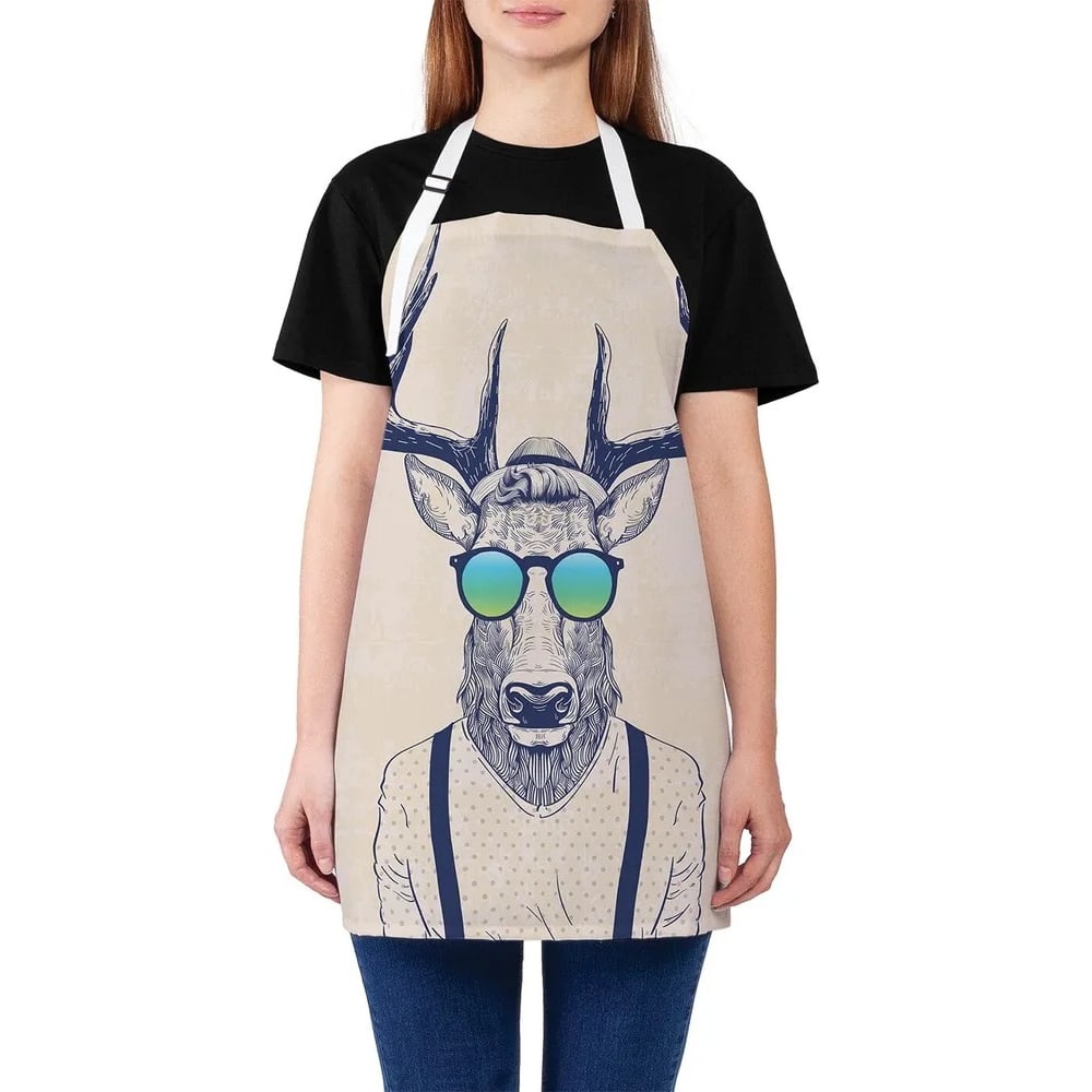 Кухонный фартук JOYARTY Стильный лось, универсальный размер для женщин и мужчин ap_17523 ...