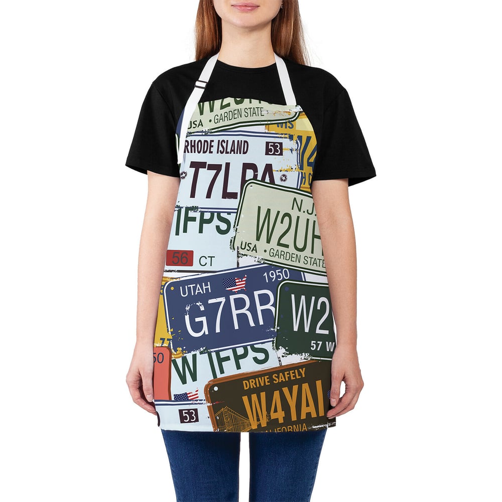Кухонный фартук JOYARTY Номерные знаки, универсальный размер для женщин и мужчин ap_13155 ...