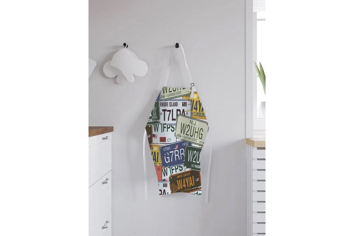 Кухонный фартук JOYARTY Номерные знаки, универсальный размер для женщин и мужчин ap_13155 ...