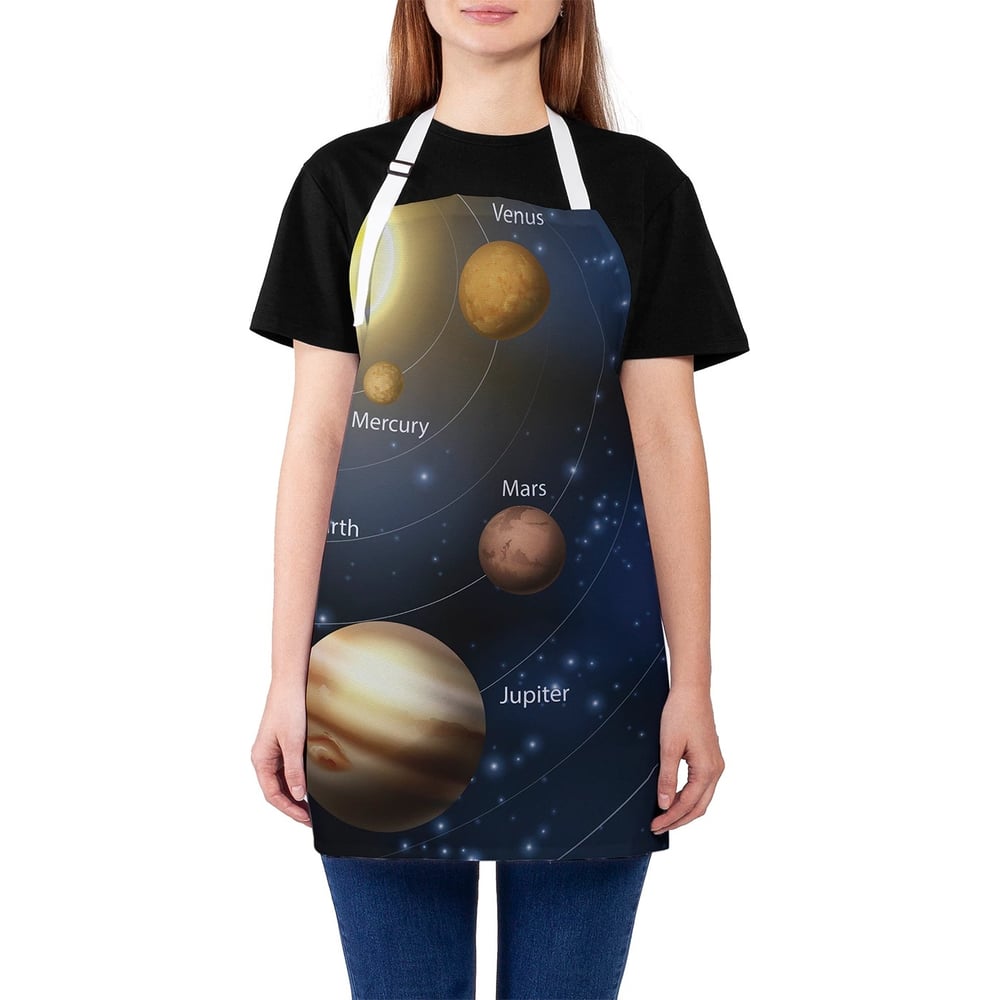 Кухонный фартук JOYARTY Планеты солнечной системы, универсальный размер для женщин и мужчин ap ...