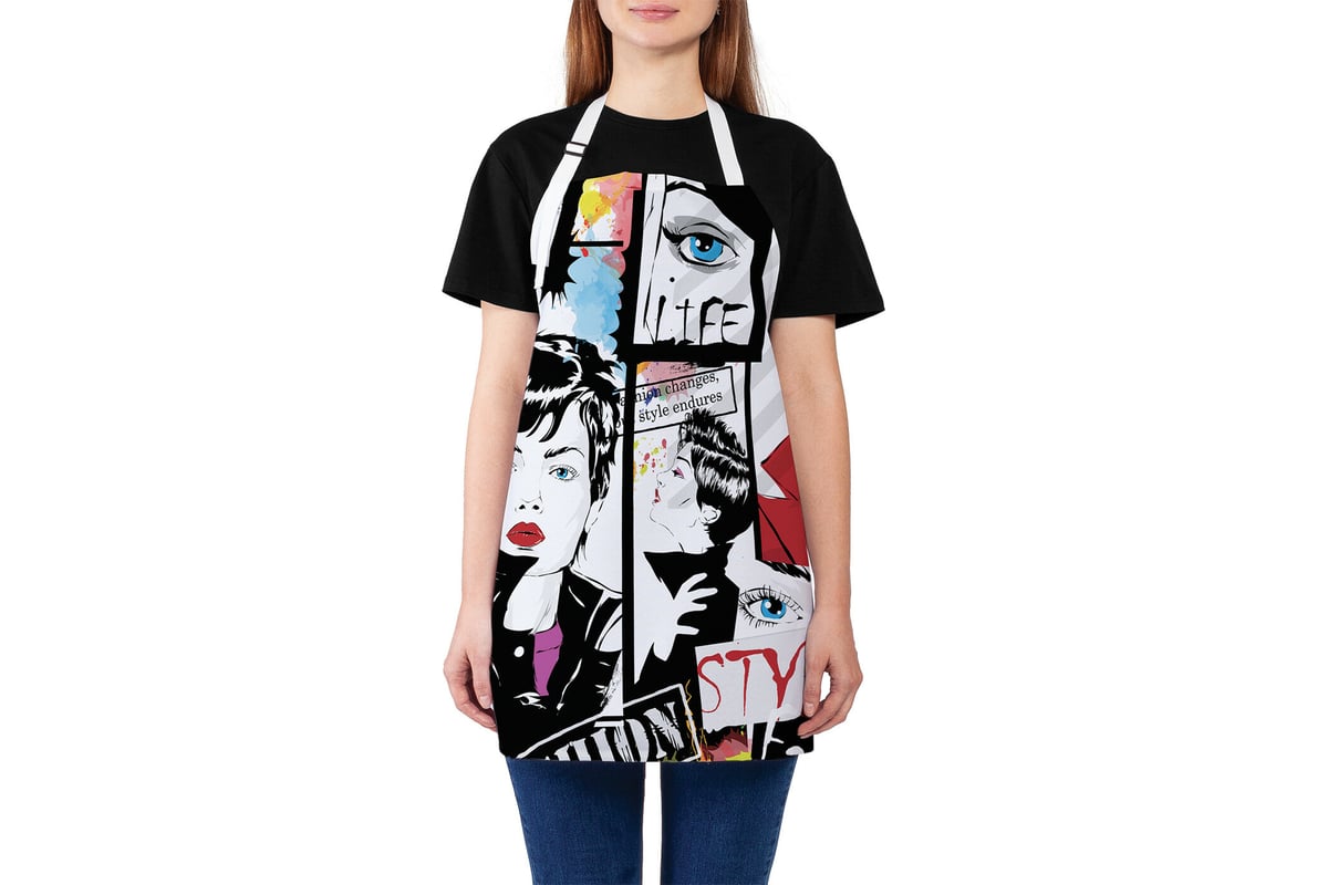 Кухонный фартук JOYARTY Модная жизнь, универсальный размер для женщин и мужчин ap_17550 ...