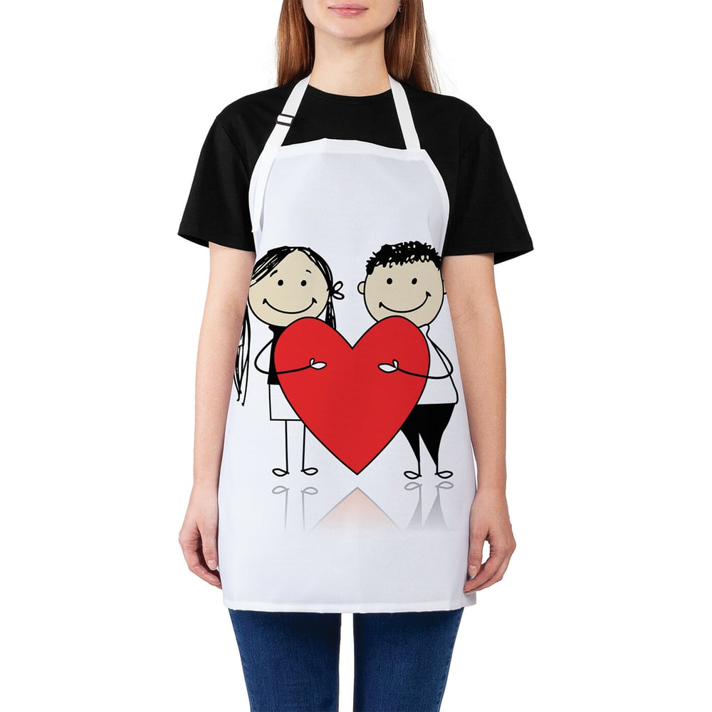 Кухонный фартук JOYARTY Любовь на двоих, универсальный размер для женщин и мужчин ap_91937 ...