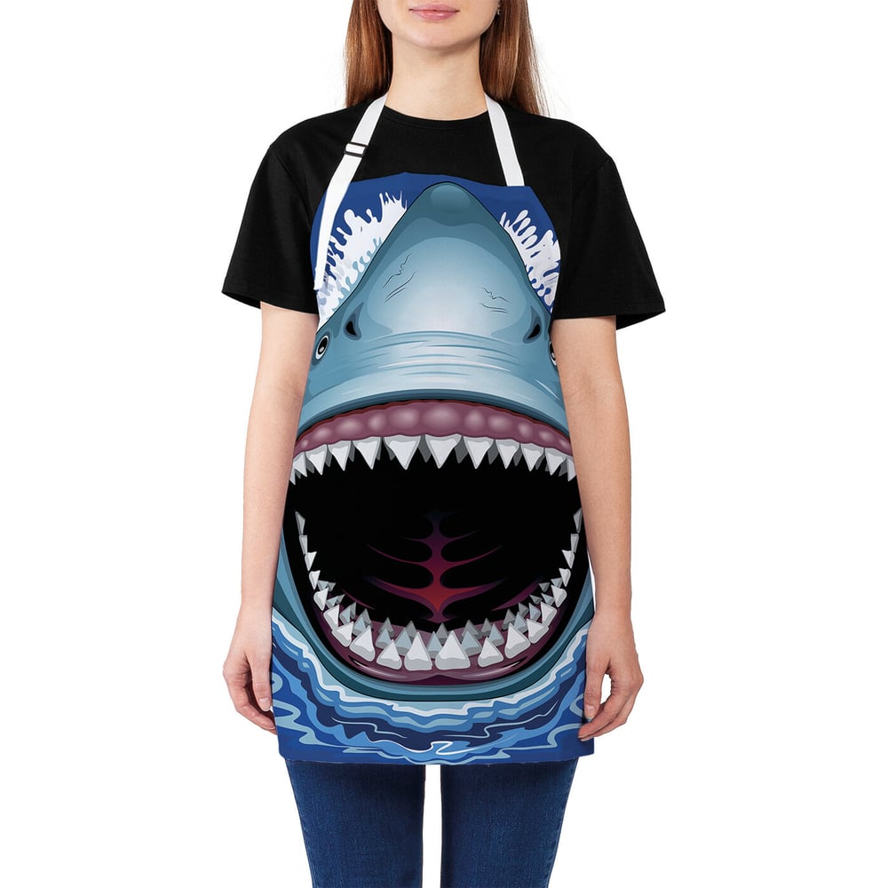 Кухонный фартук JOYARTY Акульи челюсти, универсальный размер для женщин и мужчин ap_38027 ...