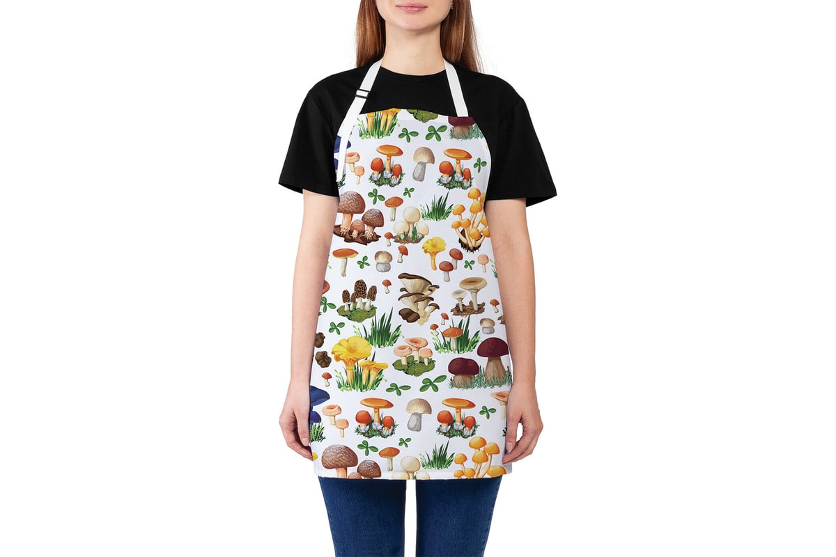 Кухонный фартук JOYARTY Грибной сад, универсальный размер для женщин и мужчин ap_15988 ...