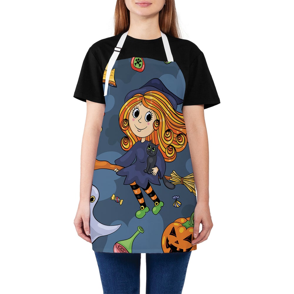 Кухонный фартук JOYARTY Красивая ведьма, универсальный размер для женщин и мужчин ap_6038 ...
