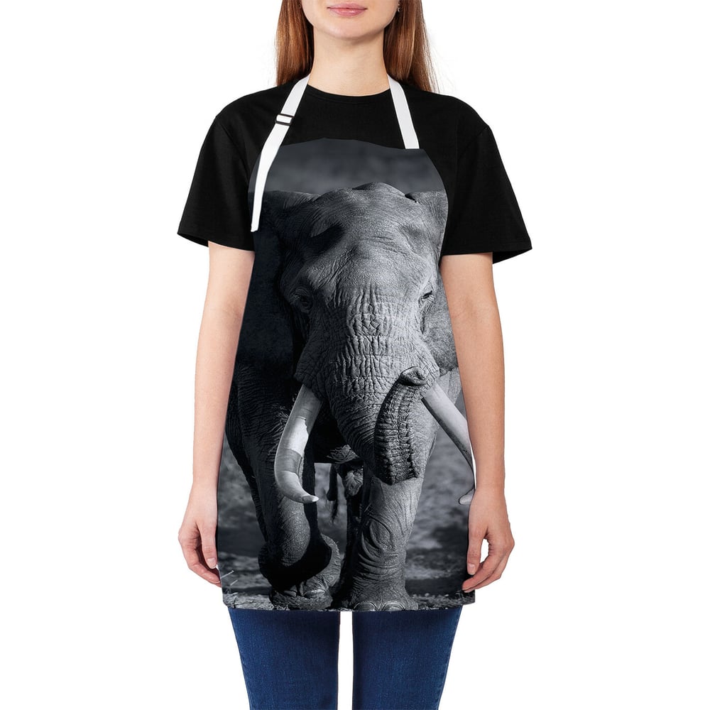 Кухонный фартук JOYARTY Спокойный слон, универсальный размер для женщин и мужчин ap_13711 ...
