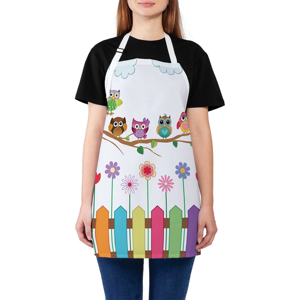 Кухонный фартук JOYARTY Веселые совы, универсальный размер для женщин и мужчин ap_10808 ...