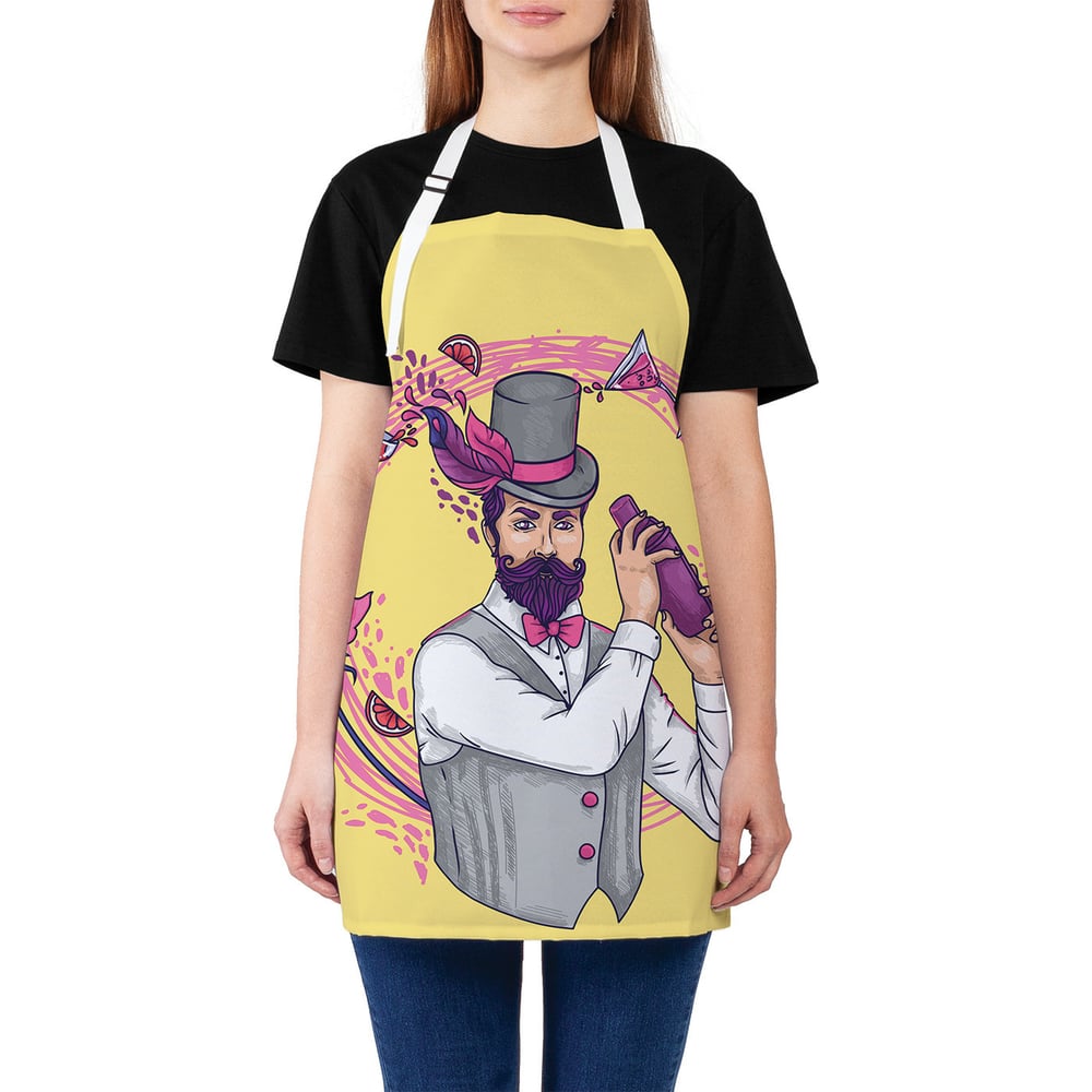 Кухонный фартук JOYARTY Крутой бармен, универсальный размер для женщин и мужчин ap_378868 ...