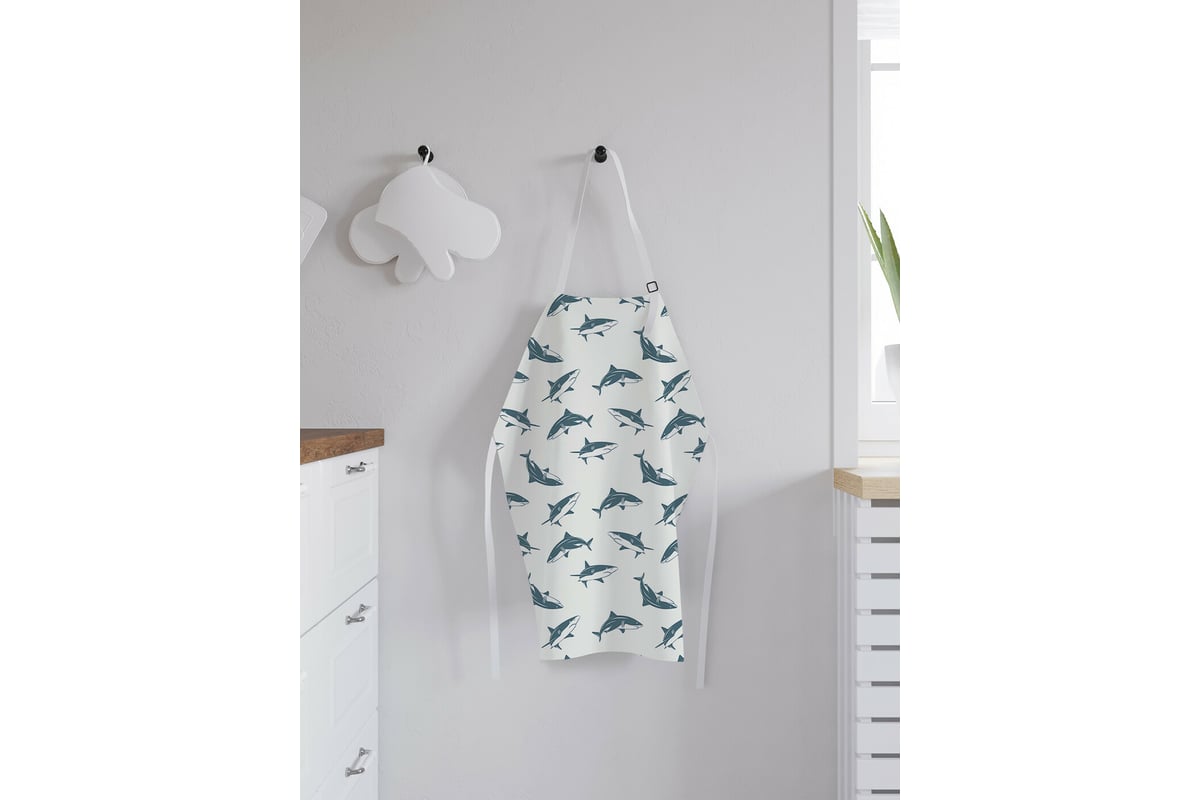 Кухонный фартук JOYARTY Сосредоточенные акулы, универсальный размер для ...