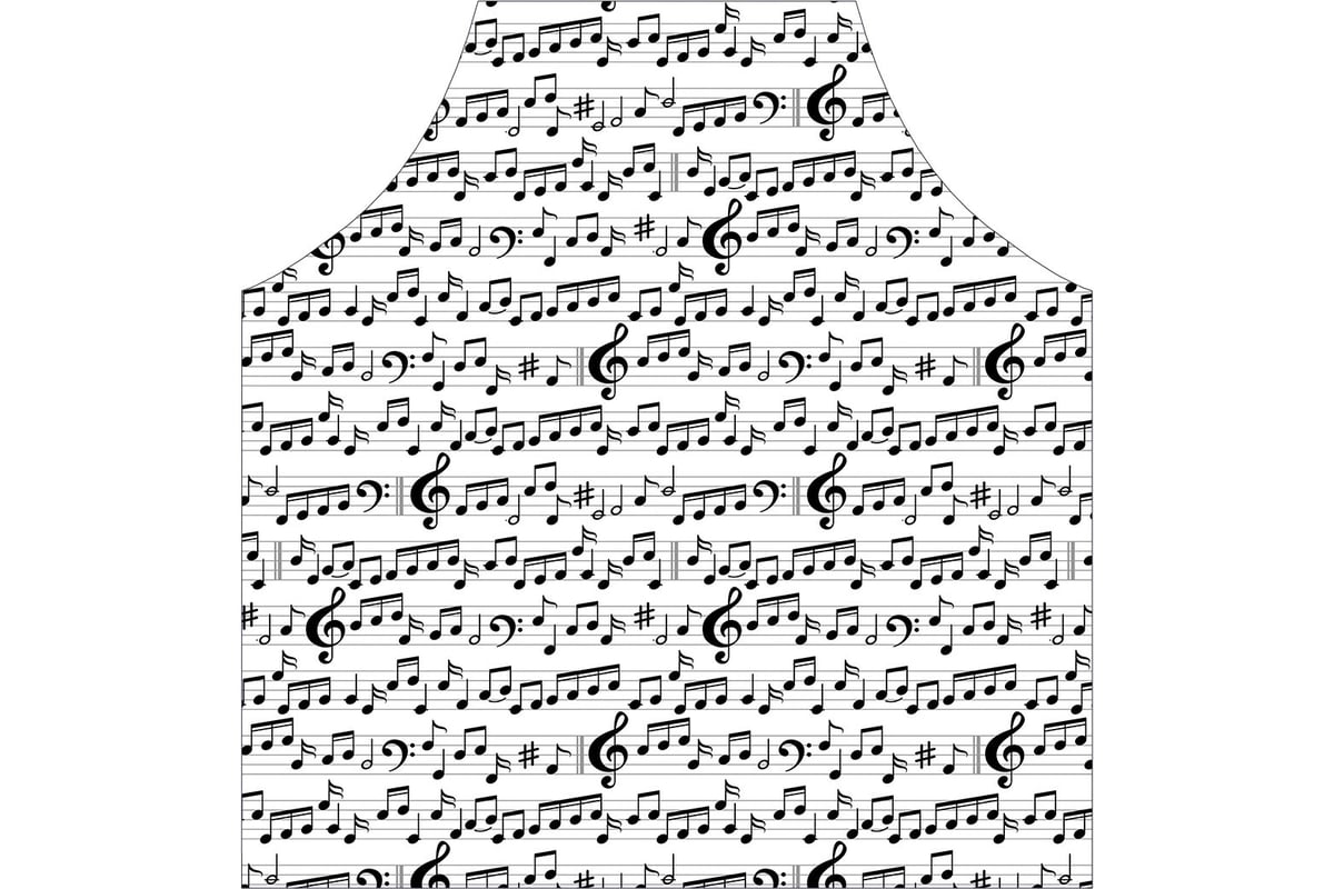 Кухонный фартук JOYARTY Нотная композиция, универсальный размер для женщин и мужчин ap_12702 ...