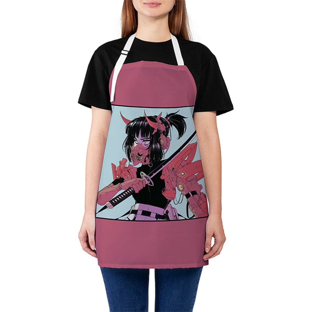 Кухонный фартук JOYARTY Девушка самурай, универсальный размер для женщин и мужчин ap_420026 ...