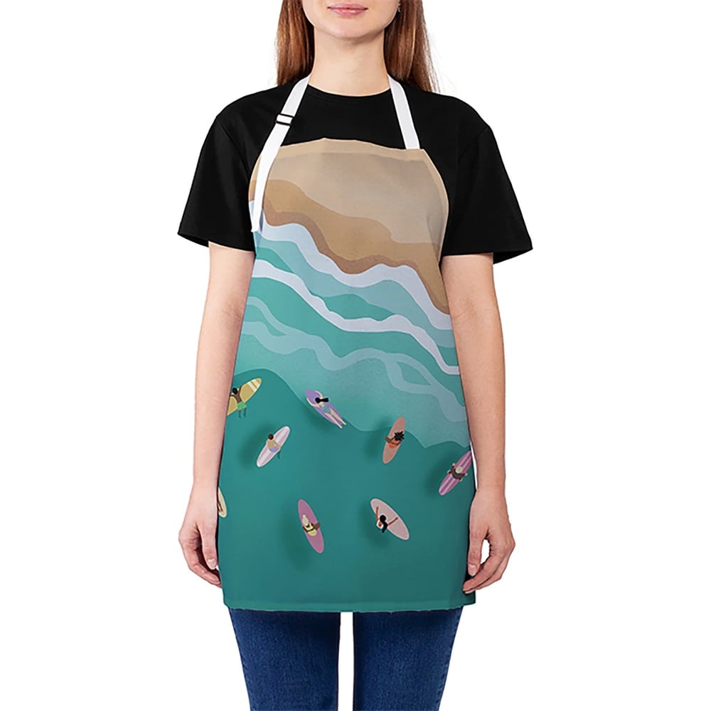 Кухонный фартук JOYARTY Школа серфинга, универсальный размер для женщин и мужчин ap_387148 ...