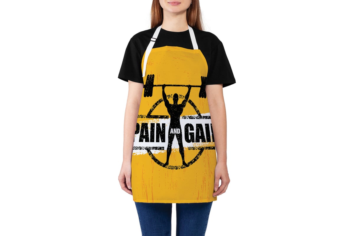 Кухонный фартук JOYARTY Мужчина со штангой, универсальный размер для женщин и мужчин ap_71684 ...