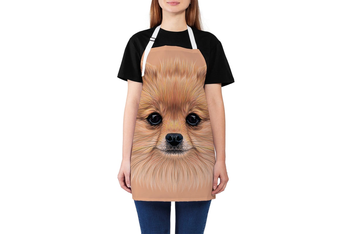 Кухонный фартук JOYARTY Фото померанского шпица, универсальный размер для женщин и мужчин ap ...