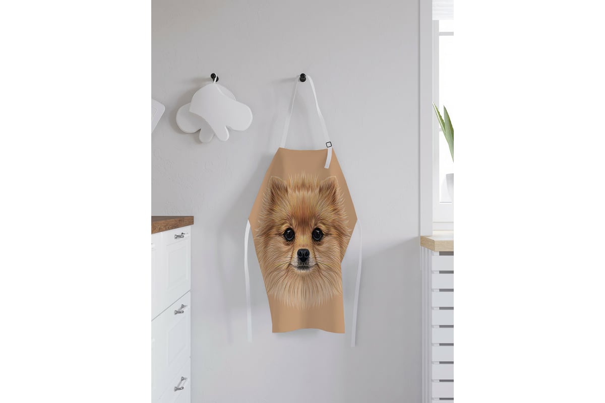Кухонный фартук JOYARTY Фото померанского шпица, универсальный размер для женщин и мужчин ap ...