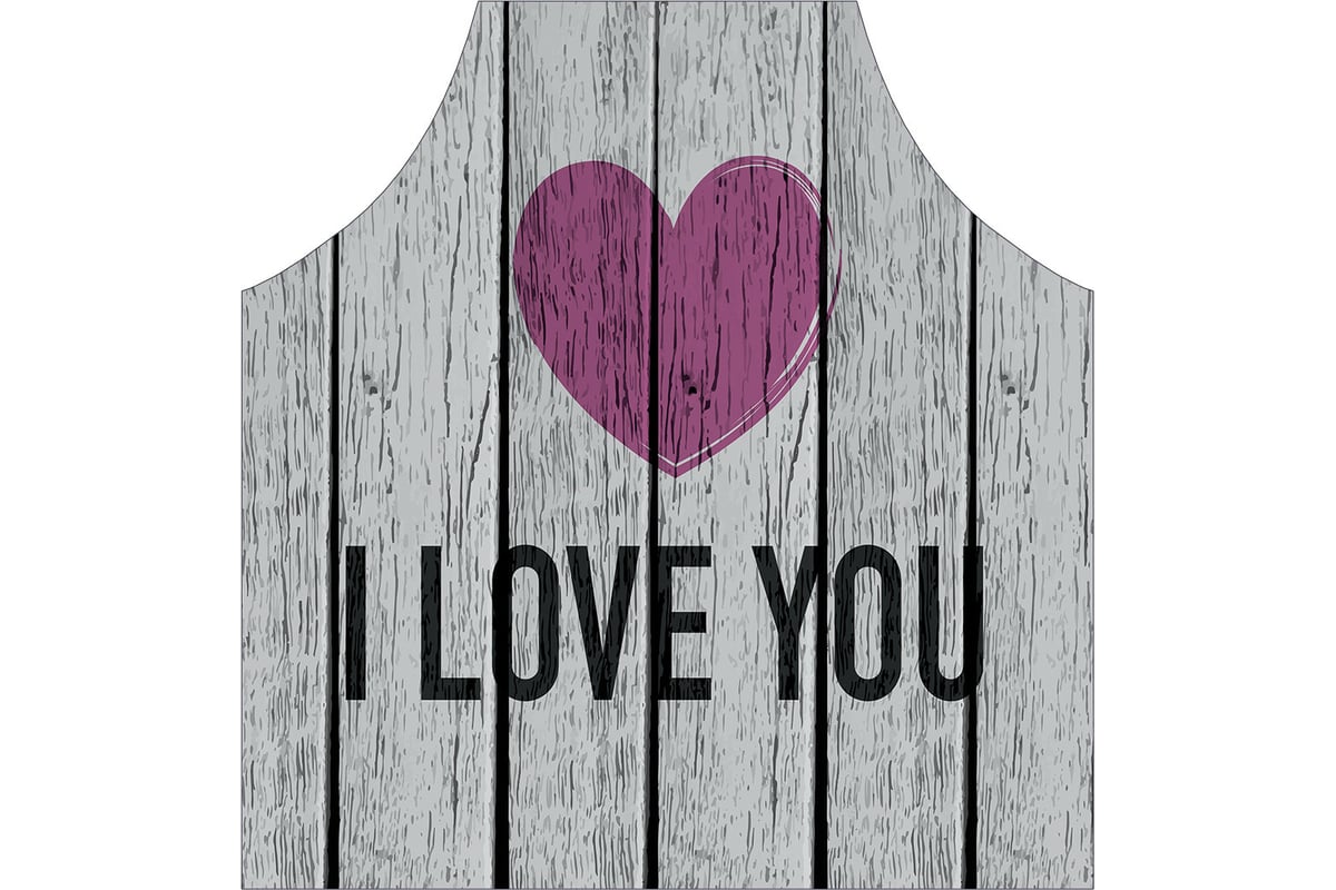 Кухонный фартук JOYARTY Сердце на деревянном фоне, универсальный размер для женщин и мужчин ap ...