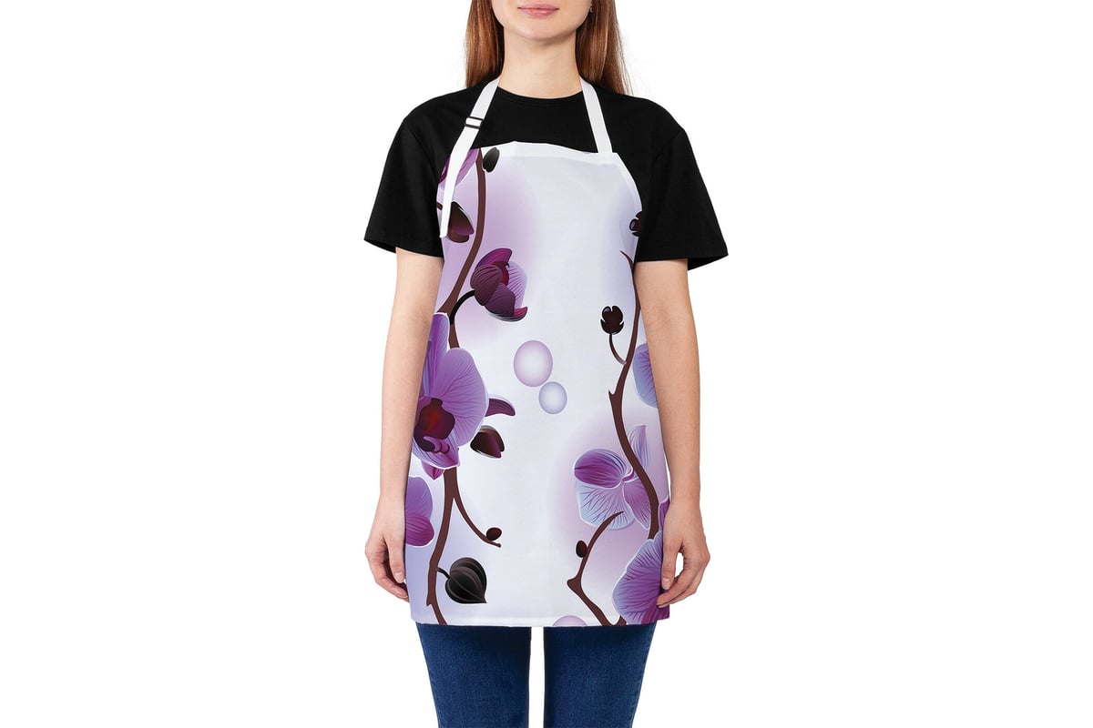 Кухонный фартук JOYARTY Орхидеи, универсальный размер для женщин и мужчин ap_50381 - выгодная ...