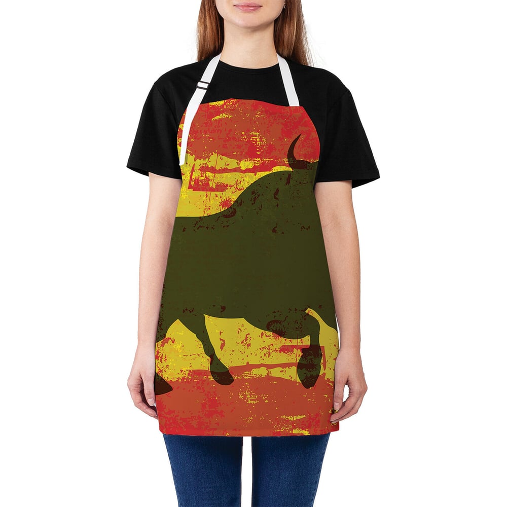 Кухонный фартук JOYARTY Разъяренный бык, универсальный размер для женщин и мужчин ap_7255 ...