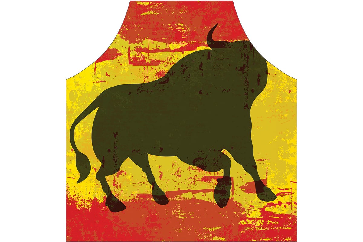 Кухонный фартук JOYARTY Разъяренный бык, универсальный размер для женщин и мужчин ap_7255 ...