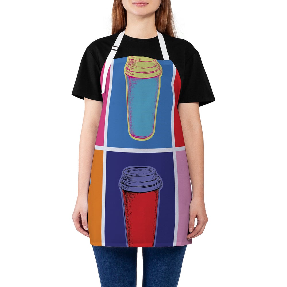 Кухонный фартук JOYARTY Цветные стаканчики, универсальный размер для женщин и мужчин ap_67605 ...