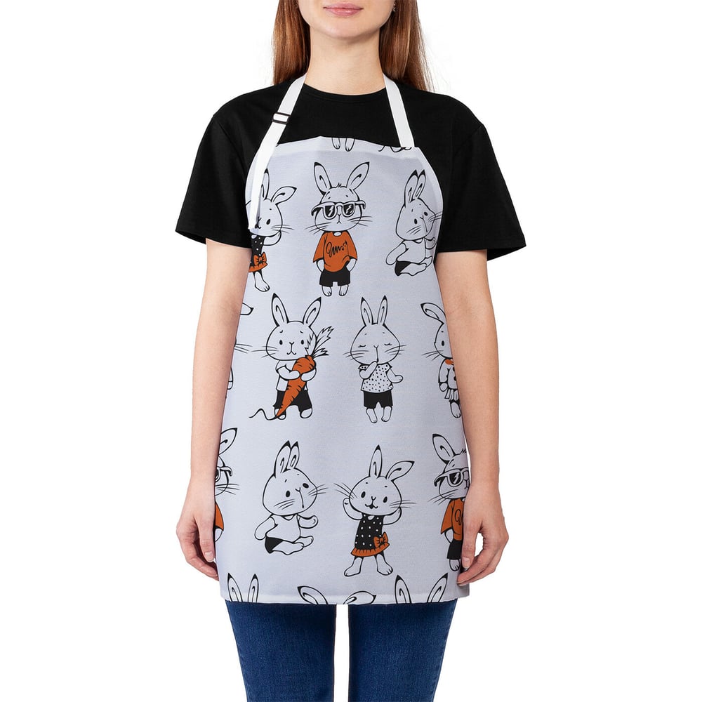 Кухонный фартук JOYARTY Молодые кролики, универсальный размер для женщин и мужчин ap_18501 ...