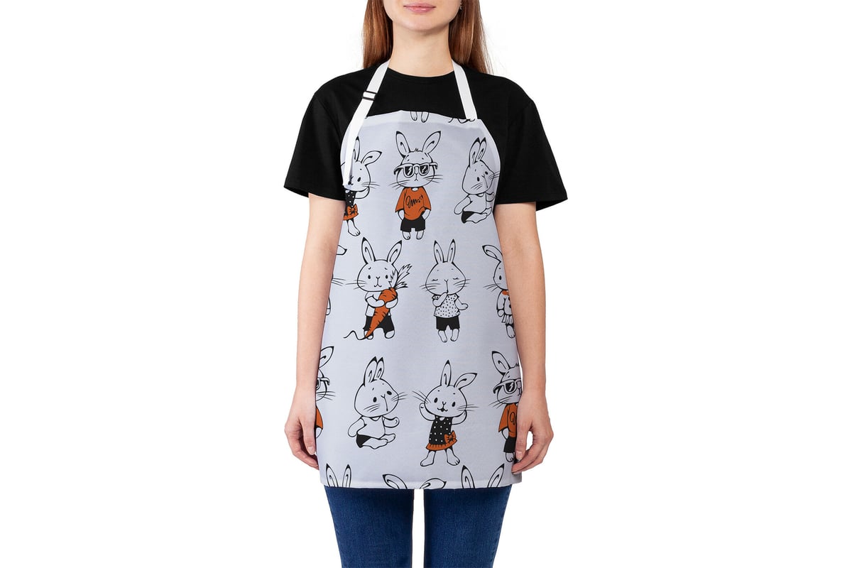 Кухонный фартук JOYARTY Молодые кролики, универсальный размер для женщин и мужчин ap_18501 ...