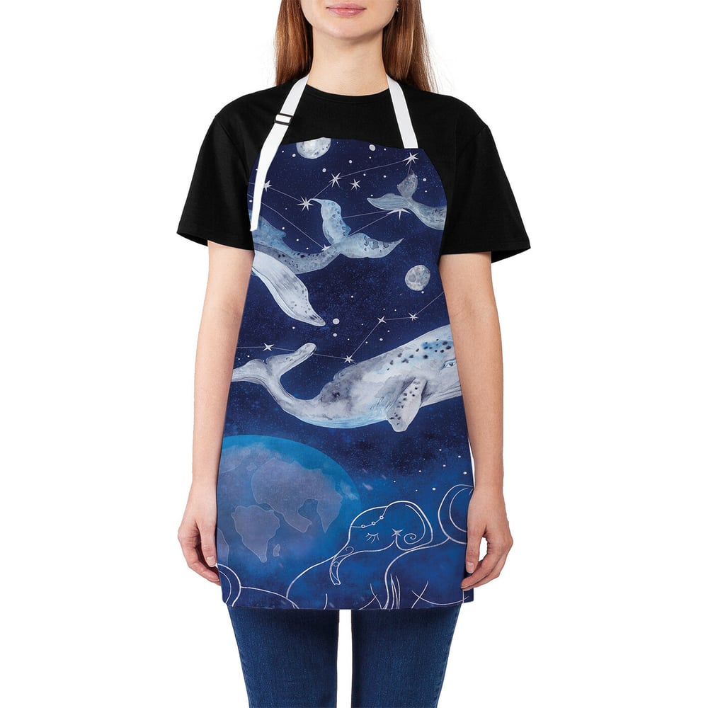 Кухонный фартук JOYARTY Космические киты, универсальный размер для женщин и мужчин ap_18695 ...