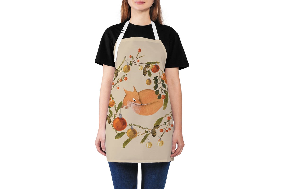 Кухонный фартук JOYARTY Лиса, лисичка, лис..., универсальный размер для женщин и мужчин ap_79754 ...