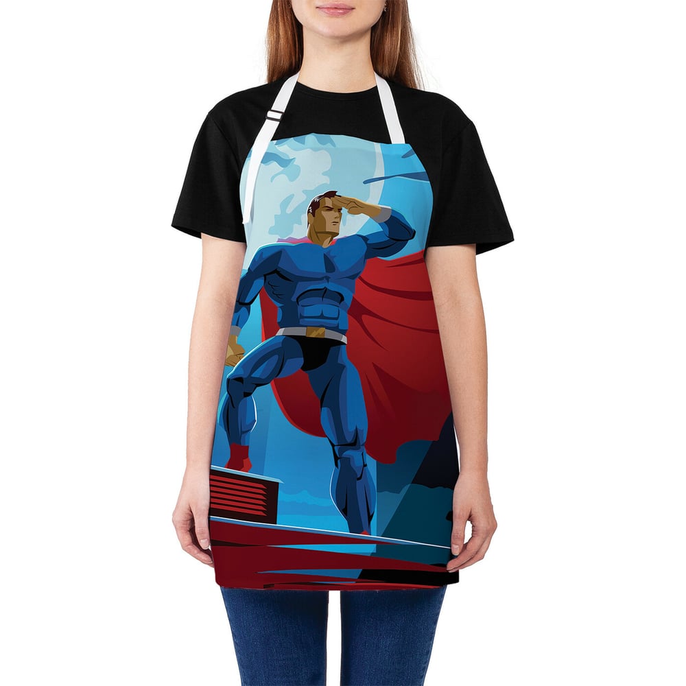 Кухонный фартук JOYARTY Супермен в прожекторах, универсальный размер для женщин и мужчин ap ...