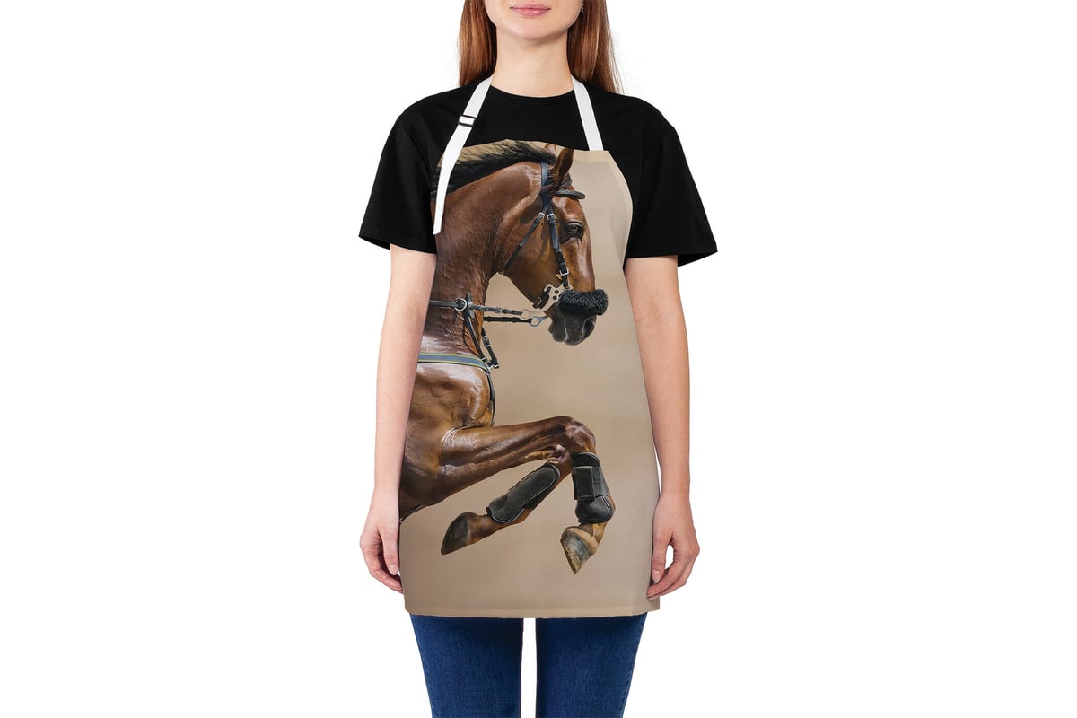 Кухонный фартук JOYARTY Смелая лошадь, универсальный размер для женщин и мужчин ap_16153 ...