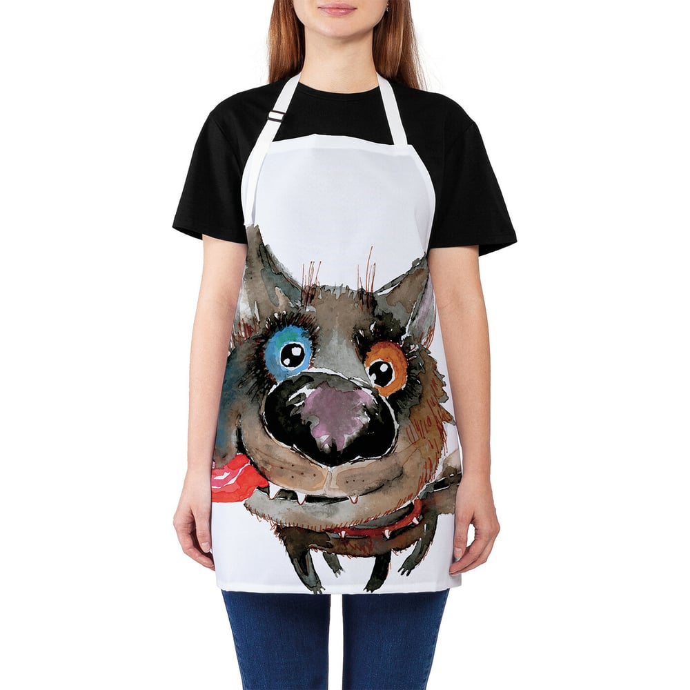 Кухонный фартук JOYARTY Дружелюбный пес, универсальный размер для женщин и мужчин ap_31462 ...