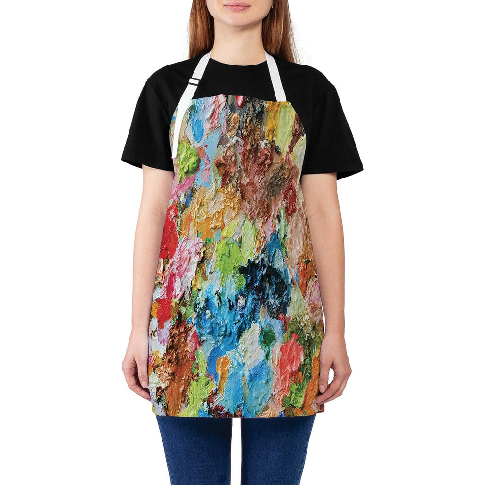 Кухонный фартук JOYARTY Хаотический раскрас, универсальный размер для женщин и мужчин ap_3489 ...