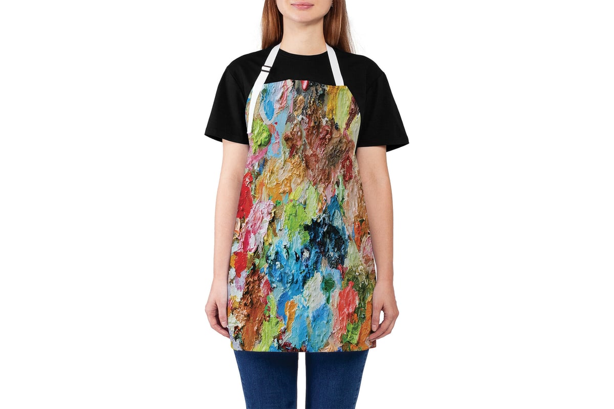 Кухонный фартук JOYARTY Хаотический раскрас, универсальный размер для женщин и мужчин ap_3489 ...