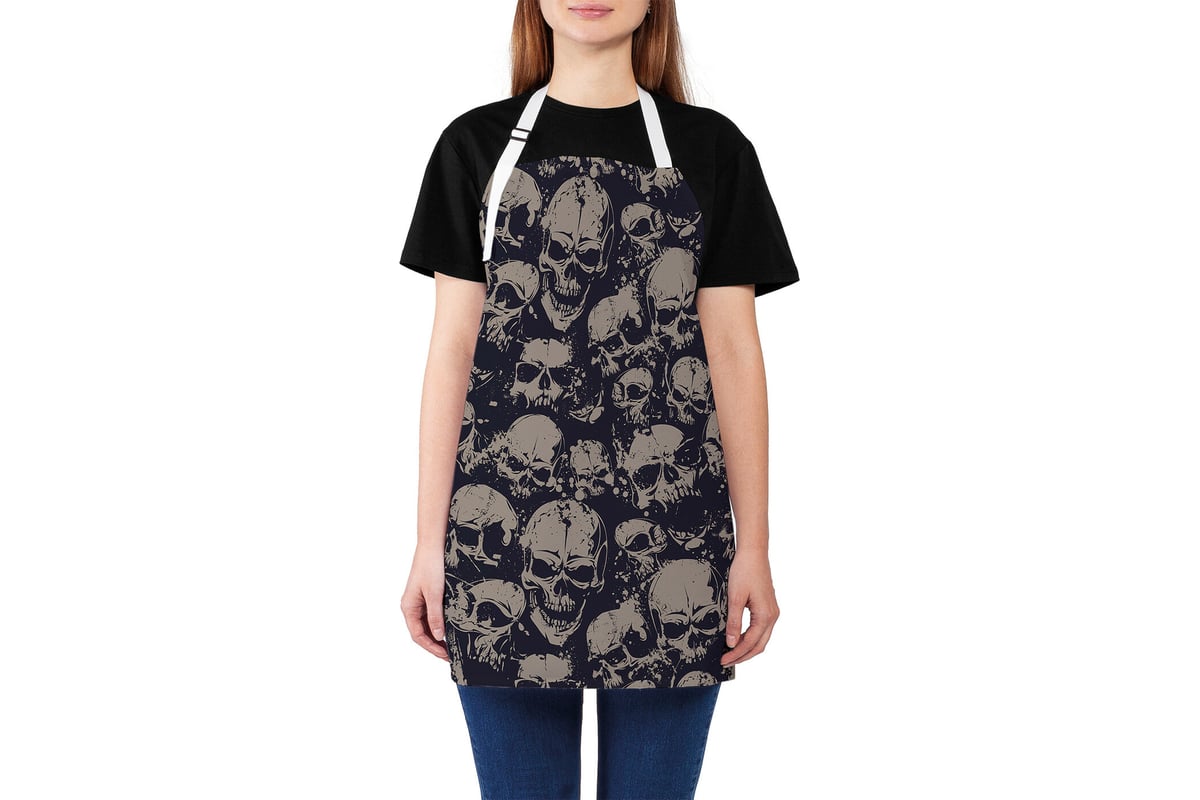 Кухонный фартук JOYARTY Гора черепов, универсальный размер для женщин и мужчин ap_36540 ...