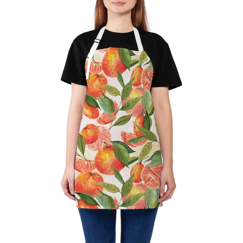 Кухонный фартук JOYARTY Сочные мандарины, универсальный размер для женщин и мужчин ap_378376 ...