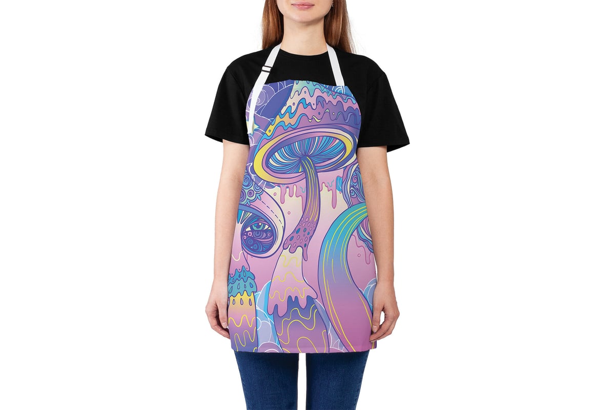 Кухонный фартук JOYARTY Волшебные грибы, универсальный размер для женщин и мужчин ap_78613 ...