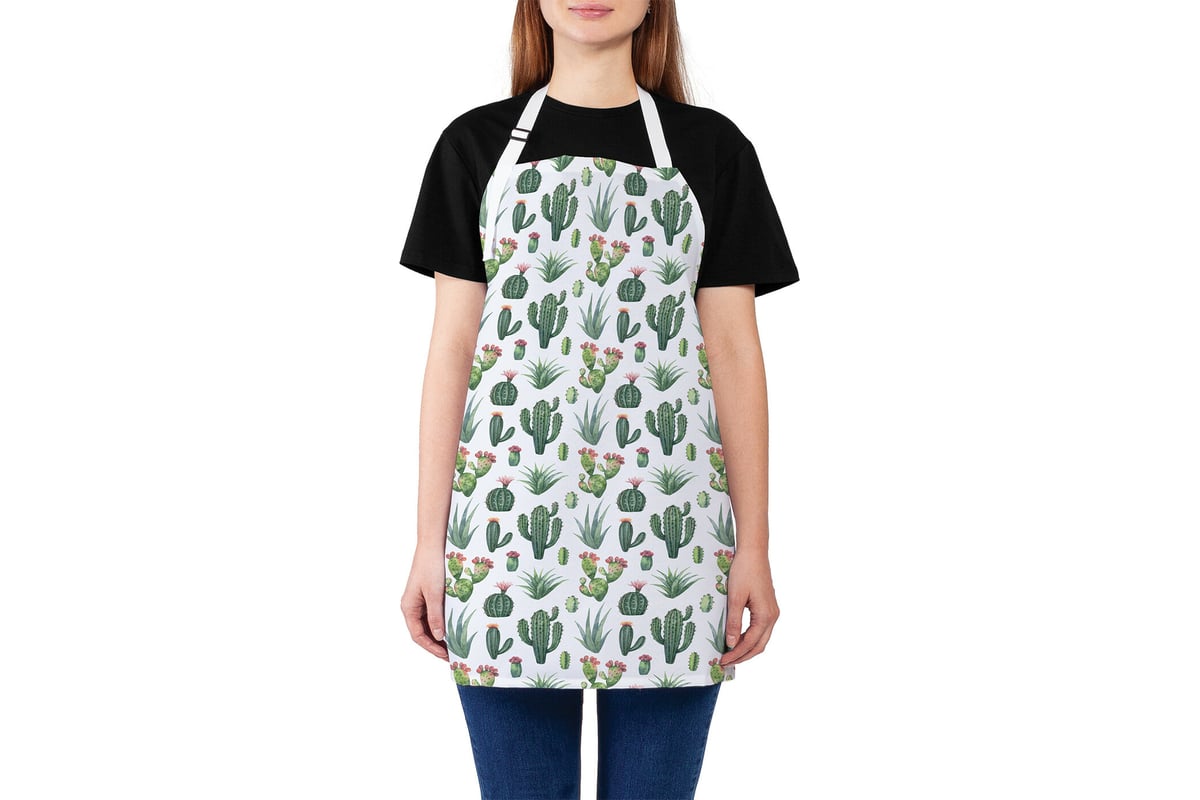 Кухонный фартук JOYARTY Маленькие кактусы, универсальный размер для женщин и мужчин ap_122816 ...