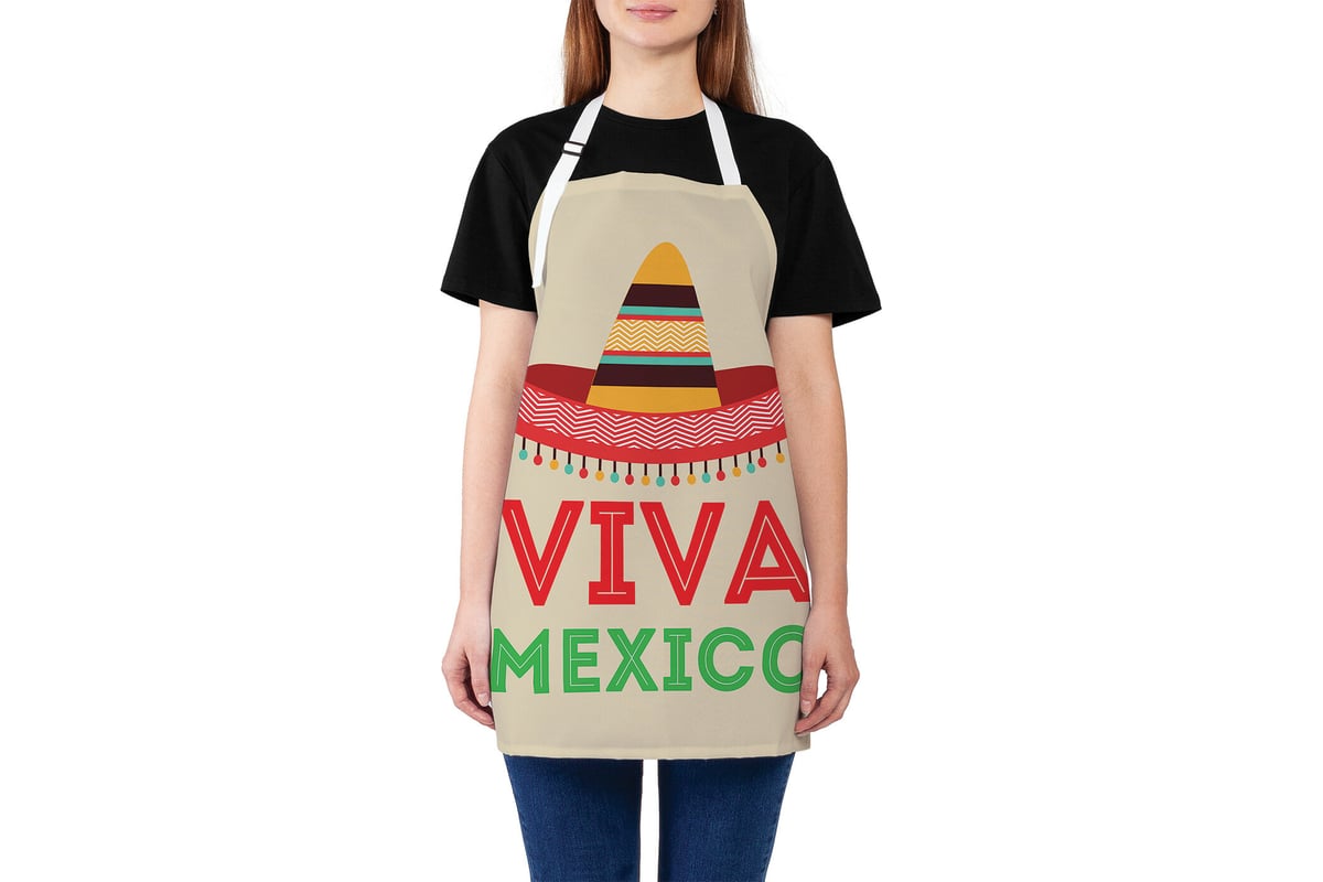 Кухонный фартук JOYARTY Вива мексика, универсальный размер для женщин и мужчин ap_6547 ...