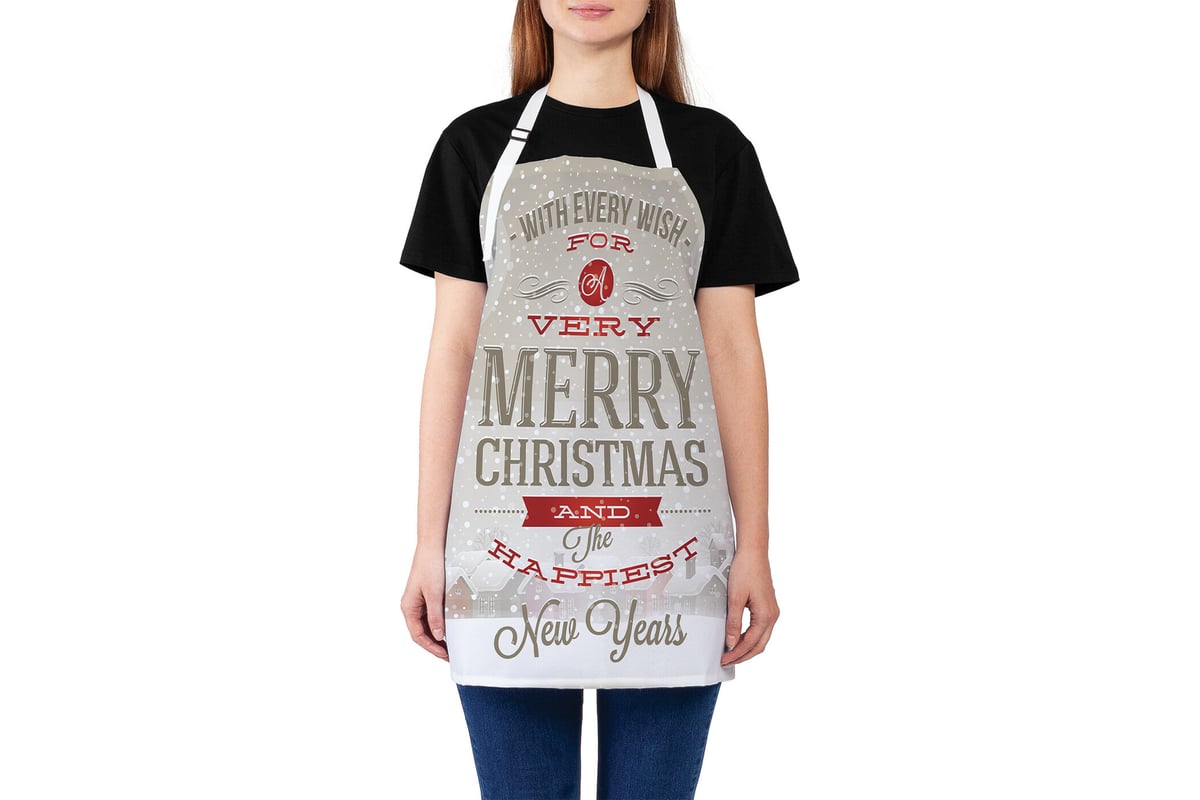 Кухонный фартук JOYARTY Счастливого рождества и нового года, универсальный размер для женщин и ...
