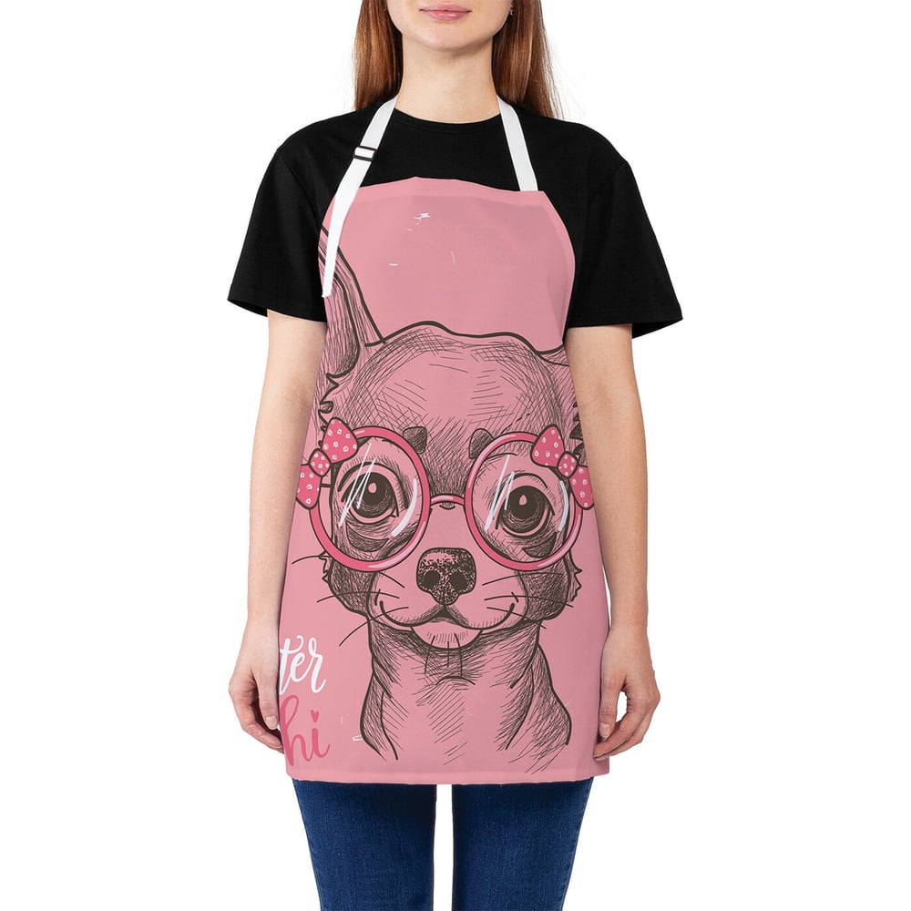 Кухонный фартук JOYARTY Эскиз чихуахуа, универсальный размер для женщин и мужчин ap_32985 ...