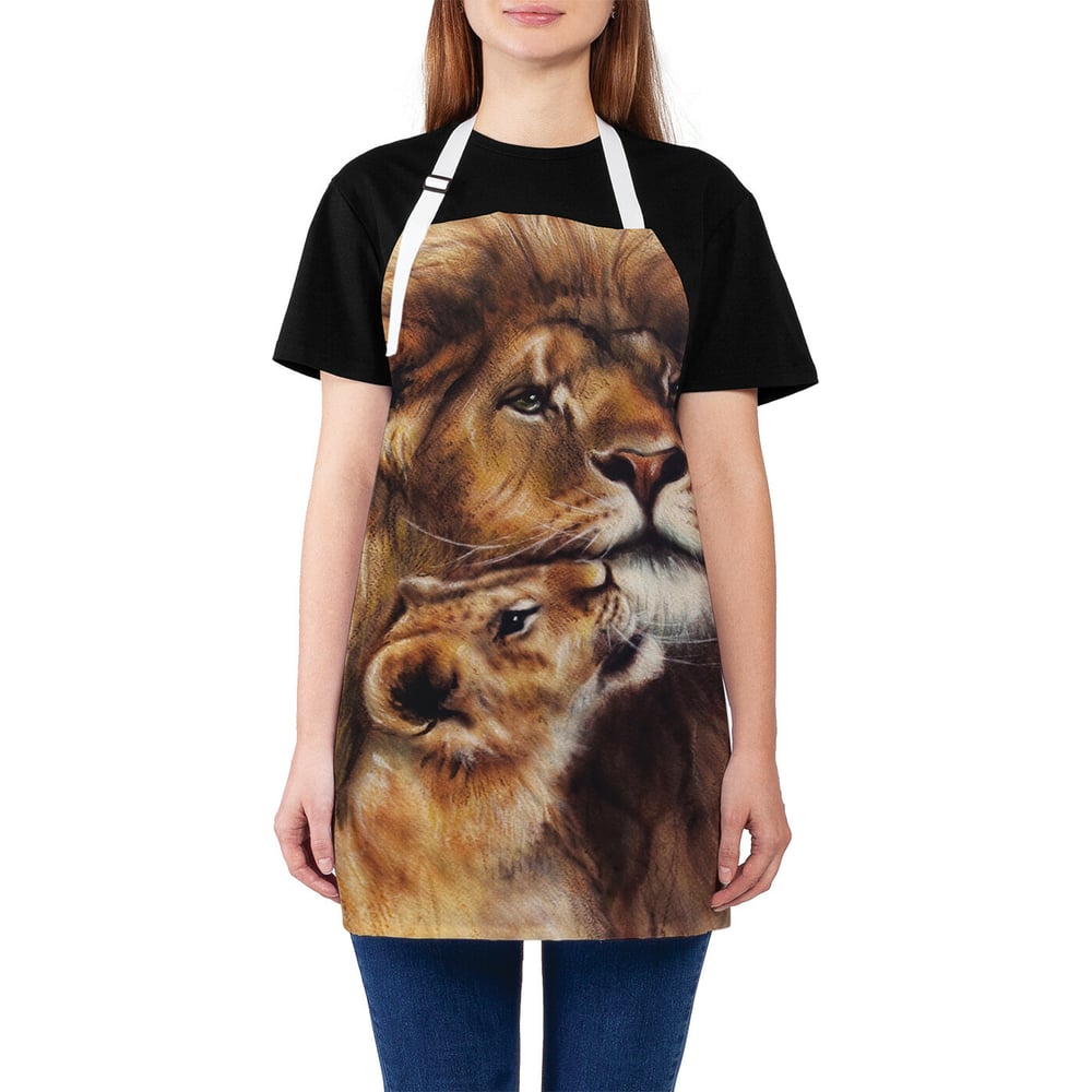 Кухонный фартук JOYARTY Львиный наследник, универсальный размер для женщин и мужчин ap_12708 ...