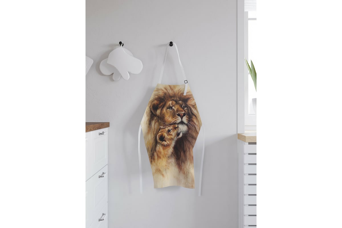 Кухонный фартук JOYARTY Львиный наследник, универсальный размер для женщин и мужчин ap_12708 ...