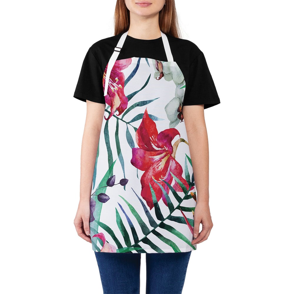 Кухонный фартук JOYARTY Тропические растения, универсальный размер для женщин и мужчин ap_14545 ...