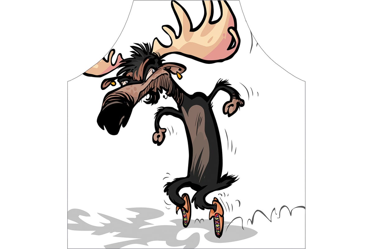 Кухонный фартук JOYARTY Хитрый лось, универсальный размер для женщин и мужчин ap_23352 ...