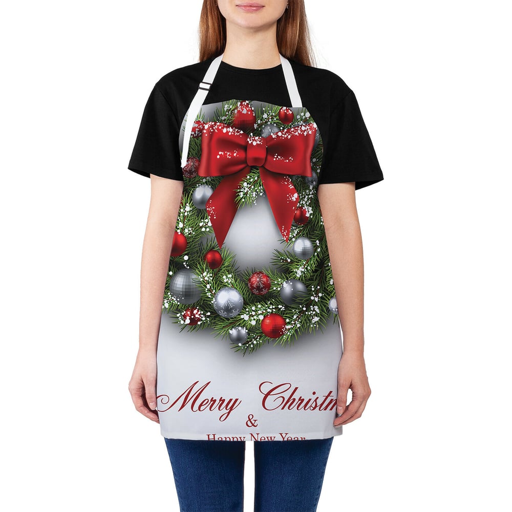 Кухонный фартук JOYARTY Сказочный рождественский венок, универсальный ...
