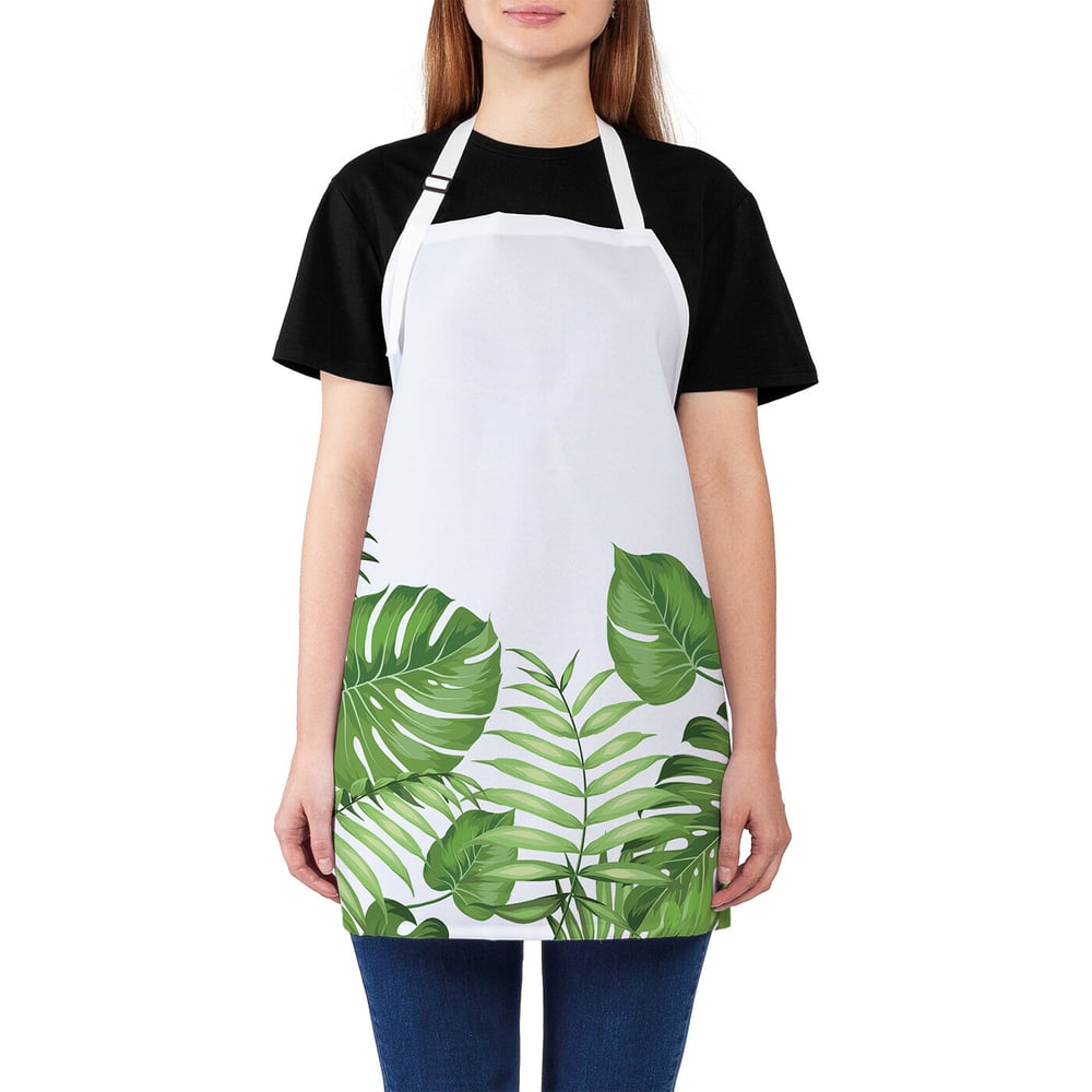 Кухонный фартук JOYARTY Листья тропических растений, универсальный размер для женщин и мужчин ap ...