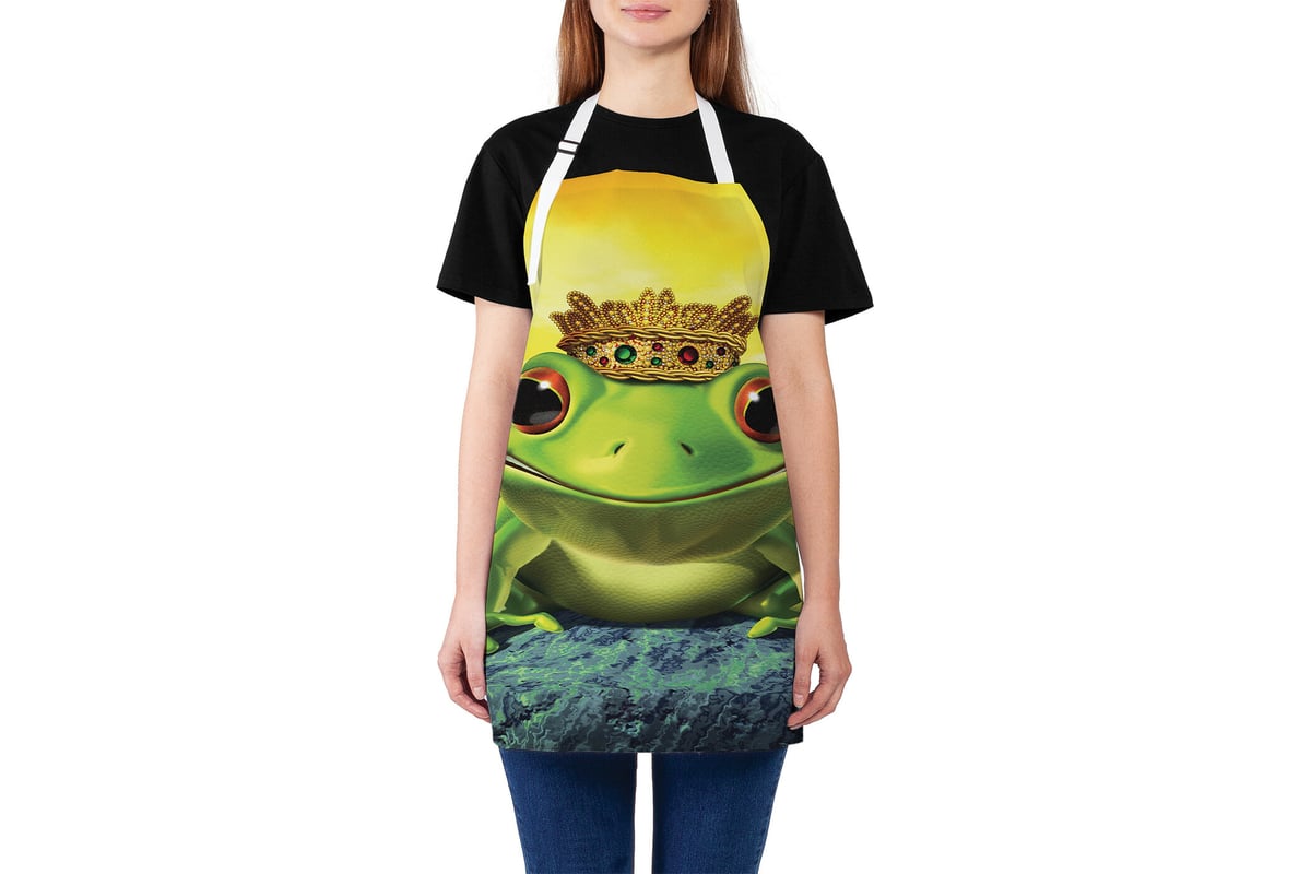 Кухонный фартук JOYARTY Королева лягушка, универсальный размер для женщин и мужчин ap_15257 ...