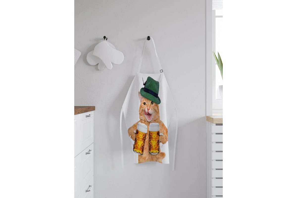 Кухонный фартук JOYARTY Пивной кот, универсальный размер для женщин и мужчин ap_37378 - выгодная ...