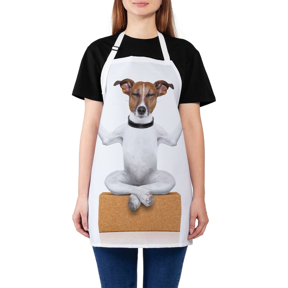 Кухонный фартук JOYARTY Медитирующий пес, универсальный размер для женщин и мужчин ap_9723 ...