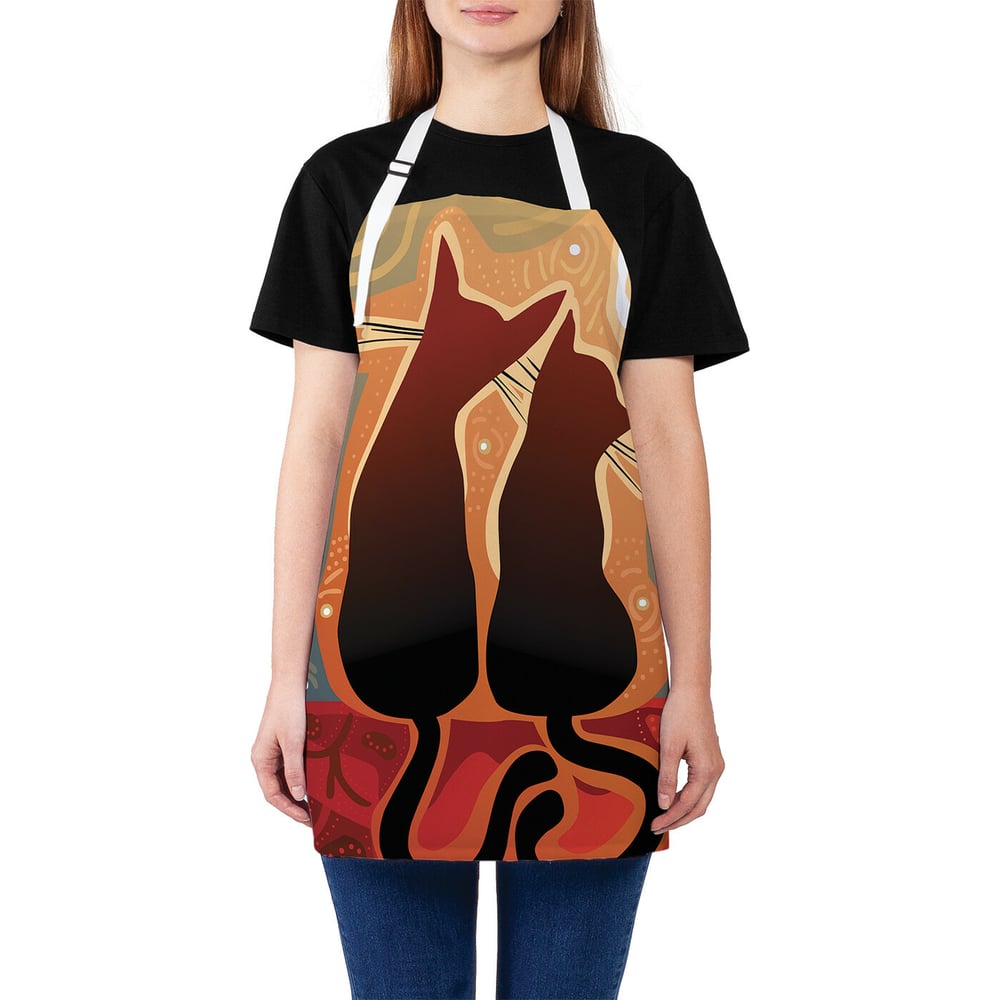 Кухонный фартук JOYARTY Мечтающие коты, универсальный размер для женщин и мужчин ap_14815 ...